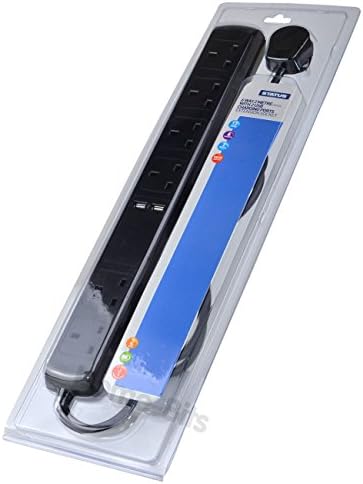 STATUS Multi Plug Extension | 6 Socket Extension Cable | 2m Extension ...