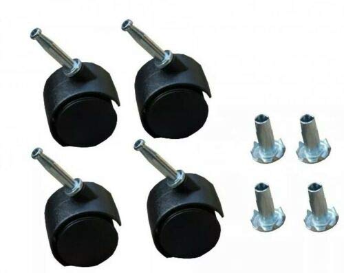 STOREX 4 X 360 Degree Rotated Win Wheels Castors With Inserts For Divan ...