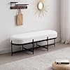 Amazon.com: Guyou 55" Modern Cream End of Bed Bench, Upholstered Long ...