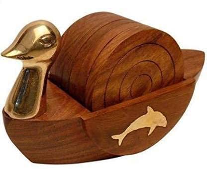 CLASSIC WOOD CARVER Wooden Duck Coaster Set - Unique Rustic Wood ...