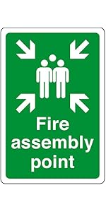 Fire assembly point "1" - safety sign - 1.2mm Rigid plastic for indoor ...