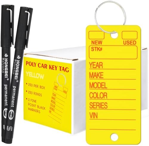 Amazon.com : Poly Car Key Tags 250 Pcs with 250 Rings and 2 Fine ...