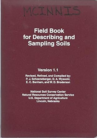 Field Book for Describing and Sampling Soils Version 1.1: P. J ...