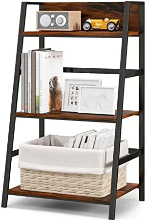 Amazon.com: Grewood Small Ladder Bookshelf, 100% Solid Oak Wood Ladder ...