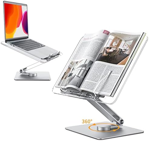 Amazon.com: SupeDesk Book Stand Acrylic,Swivel,Transparent Plate,360 ...