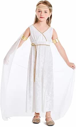 Amazon.com: HOLLEWA Greek Costume Kids Greek Goddess Dress Girls Toga ...