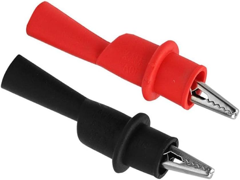 Red & Black Insulated Safety Multimeter Test Leads Clips Electrical ...