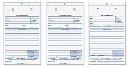 REDIFORM Job Work Order Book, 5 1/2 x 9 1/8, Two Part, 50/Book (Тhrее ...
