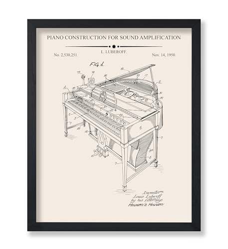 Amazon.com: Monem Art Piano Blueprint Poster - Piano Patent Print ...