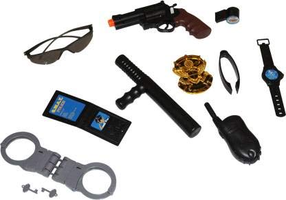Buy AKSHAT Police Role Play Kit - 12 Piece - Cop Toy Set in Box - Gun ...