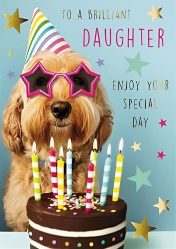 Brilliant Daughter Funny Birthday Card - Party Cockapoo and Birthday ...