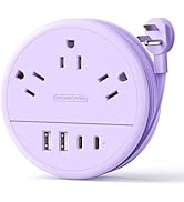 Amazon.com: NTONPOWER Purple Travel Power Strip with 3 AC Outlet 4 USB ...