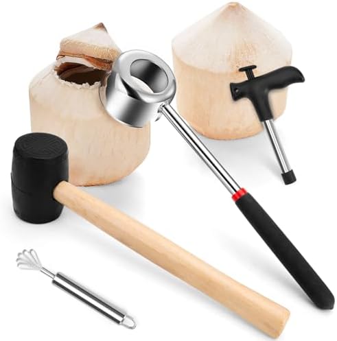 Amazon.com: Coconut Opener Set for Young Coconut Opener Kit by FANATU ...