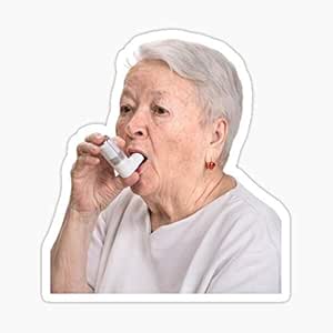 Inhaler Old Lady Meme Sticker Sticker - Sticker Graphic - Auto, Wall ...
