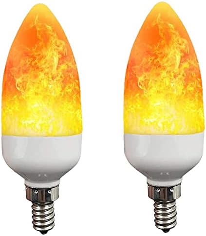 Rosnek LED Flame Effect Light Bulb, 2 Pack E12 Base Flickering Light ...