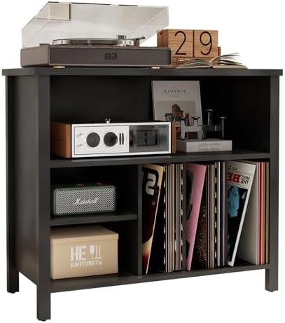 Amazon.com: Joaxswe Large Record Player Stand with Charging Station ...