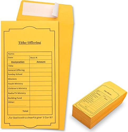 Amazon.com : 500 Church Offering | Tithe Donation Envelopes (White ...
