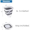 Amazon.com: 2 Pack Collapsible Buckets 5L 1.3Gallon Small Cleaning ...