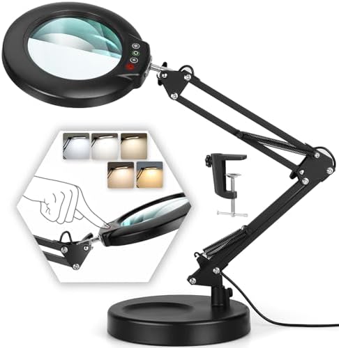 Amazon.com: 10X Magnifying Glass with Light and Stand, Dimmer ...
