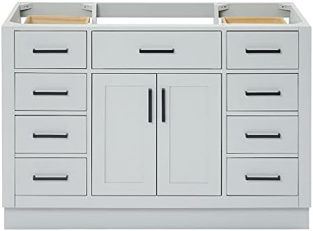 Amazon.com: ARIEL Hepburn Bathroom Vanity Base Cabinet 54" White ...