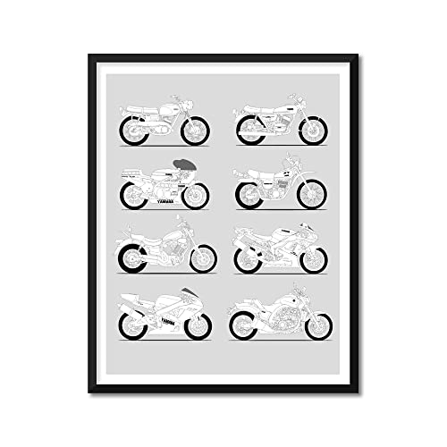 Amazon.com: Yamaha Motorcycle Inspired Poster Print Best of Yamaha ...