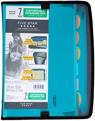 Amazon.com : Five Star Expanding File Folder with Zipper, 7 Pocket ...