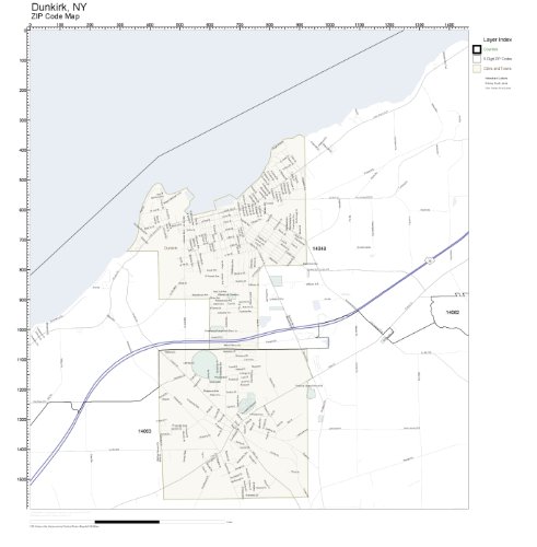 ZIP Code Wall Map of Dunkirk, NY ZIP Code Map Laminated: Amazon.com ...
