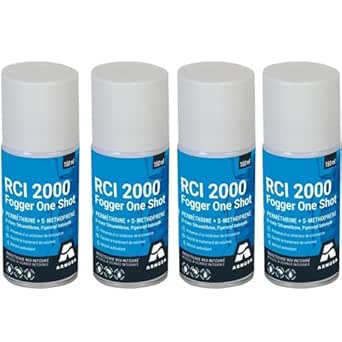 RCI 2000 - Lot de 4 Fogger, aérosol One shot anti puces, punaises de lit 150 mL - avec ...