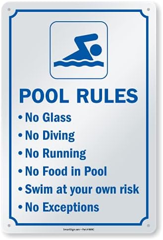 SmartSign "Swimming Pool Rules" Sign | 10" x 15" Plastic : Amazon.co.uk