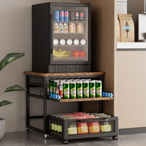 Amazon.com: DDJ Mini Fridge Stand with Storage, 20.8x20.8in Heavy Duty ...
