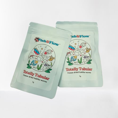 Fish&Flow Freeze Dried Tubifex Worms 7 Grams 100% Protein Fish Food ...
