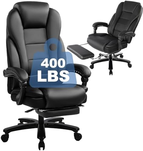 Amazon.com: Visiblesser Executive Big and Tall Office Chair, 400LBS ...
