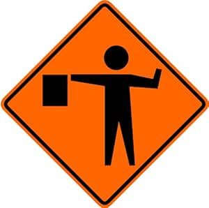 Amazon.com: Street & Traffic Sign Wall Decals - Flagger Symbol Sign ...