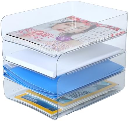 HKeeper 4 Tiers Stackable Desk Organizer,Letter Tray Organizer,A4 Paper ...