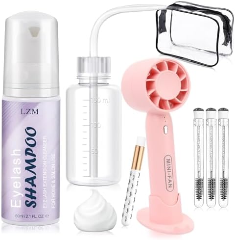 Amazon.com: LZM Lash Shampoo Kit Lash Cleaning - Lash Wash Cleaning Kit ...