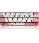 Amazon.com: ZMX Cherry Blossom Pink Mechanical Keyboard,60% Compact Hot ...