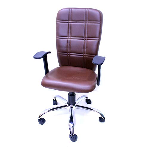 Office Chairs Cadbury Brown P.U Leather Medium back Chair/computer ...