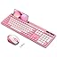 Amazon.com: Wireless Keyboard and Mouse Combo Rose Pink, Vivefox USB A ...