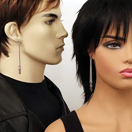 Amazon.com: Gothic Hanging Daggers on Chains Dangle Earrings Silver ...