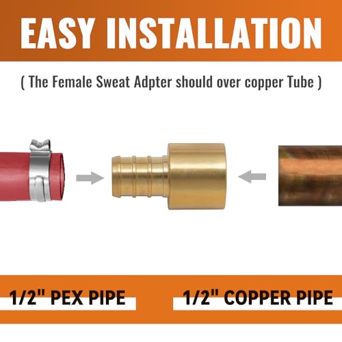 Snapklik.com : SUNGATOR 12 Pack Pex Sweat Adapter, Pex 1/2 X 1/2 Female ...