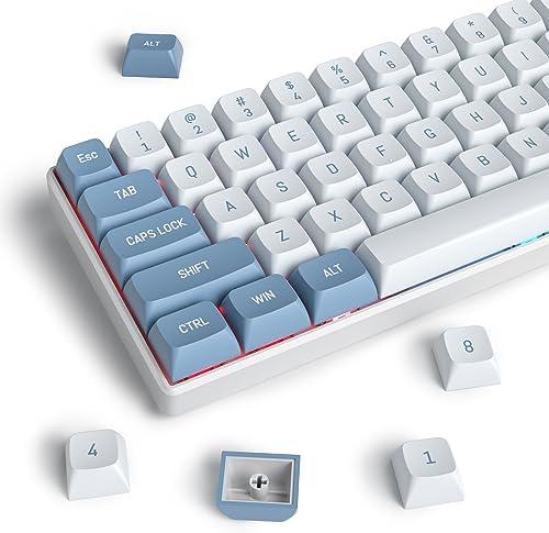 iRoboosta PBT Keycaps, CSA Profile Double Shot Keycaps Blue and White ...