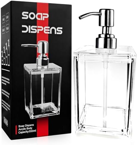 Amazon.com: Huang Acrylic Clear Rectangular Refillable Liquid Soap ...