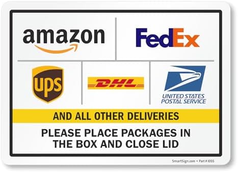 Amazon.com: SmartSign 4-Pack 'Please Place Packages in The Box and ...