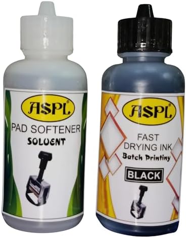 ASPL Batch Printing Machine Fast Drying Ink Permanent (Black Ink) 100ml ...