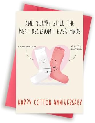 Amazon.com : TRAMIN 2nd Anniversary Card for Husband Wife, Happy 2nd ...