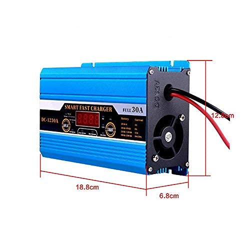 SUNWAN Battery Smart Charger, 30A 12V Leisure Quick Charge, LCD Display ...
