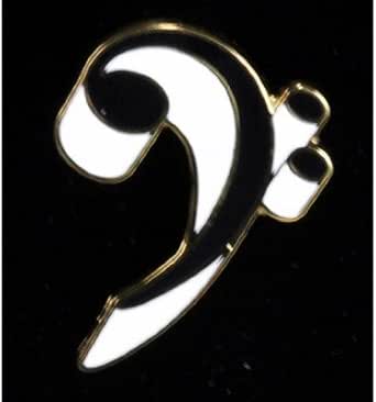Amazon.com: Bass Clef Pin in Gold and White : Clothing, Shoes & Jewelry