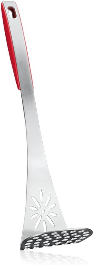Metaltex Design Plus Stainless Steel Potato Masher with Red Handle ...