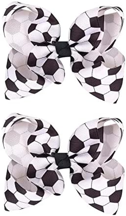 Amazon.com : Football Hair Bow Clips Girl Sport Soccer Bow Clip ...