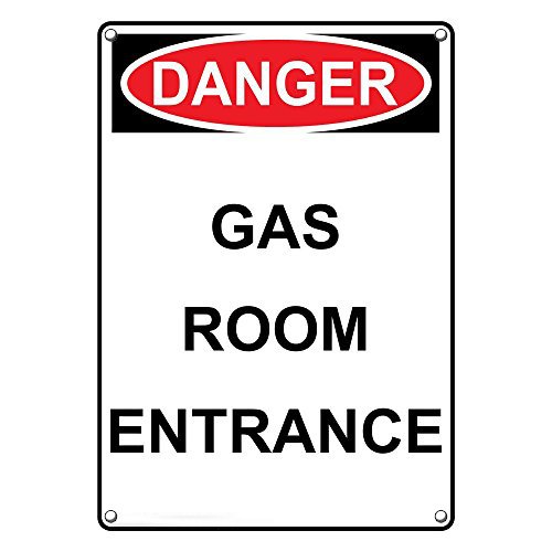 Weatherproof Plastic Vertical OSHA Danger Gas Room Entrance Sign with ...